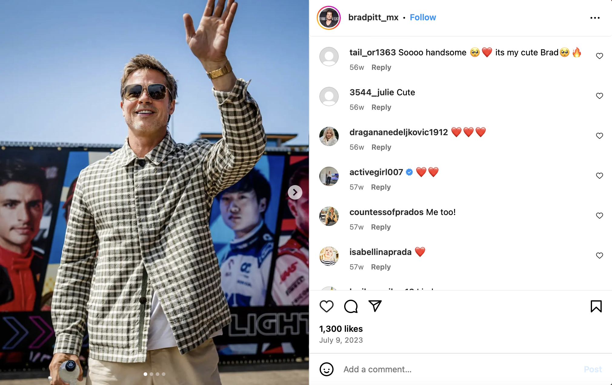 Brad Pitt Makes a Stylish Entrance in Oliver Peoples at Silverstone ...